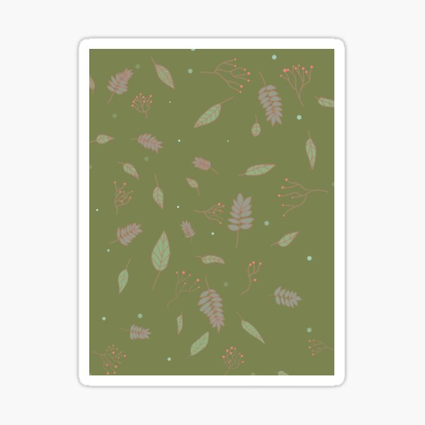 "Floral Leaf Pattern" Sticker by fredskellington | Redbubble