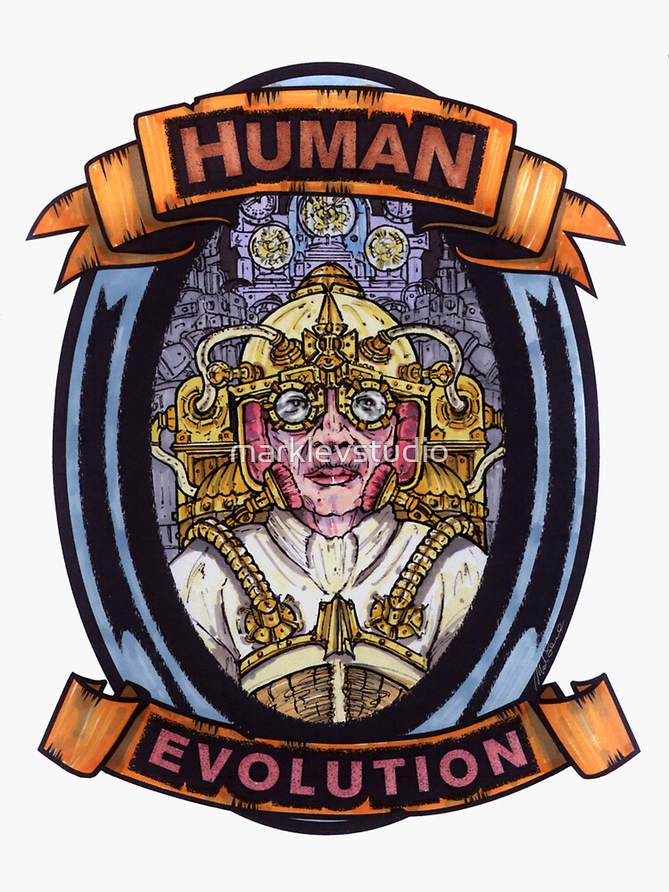"Human Evolution" Sticker for Sale by marklevstudio | Redbubble