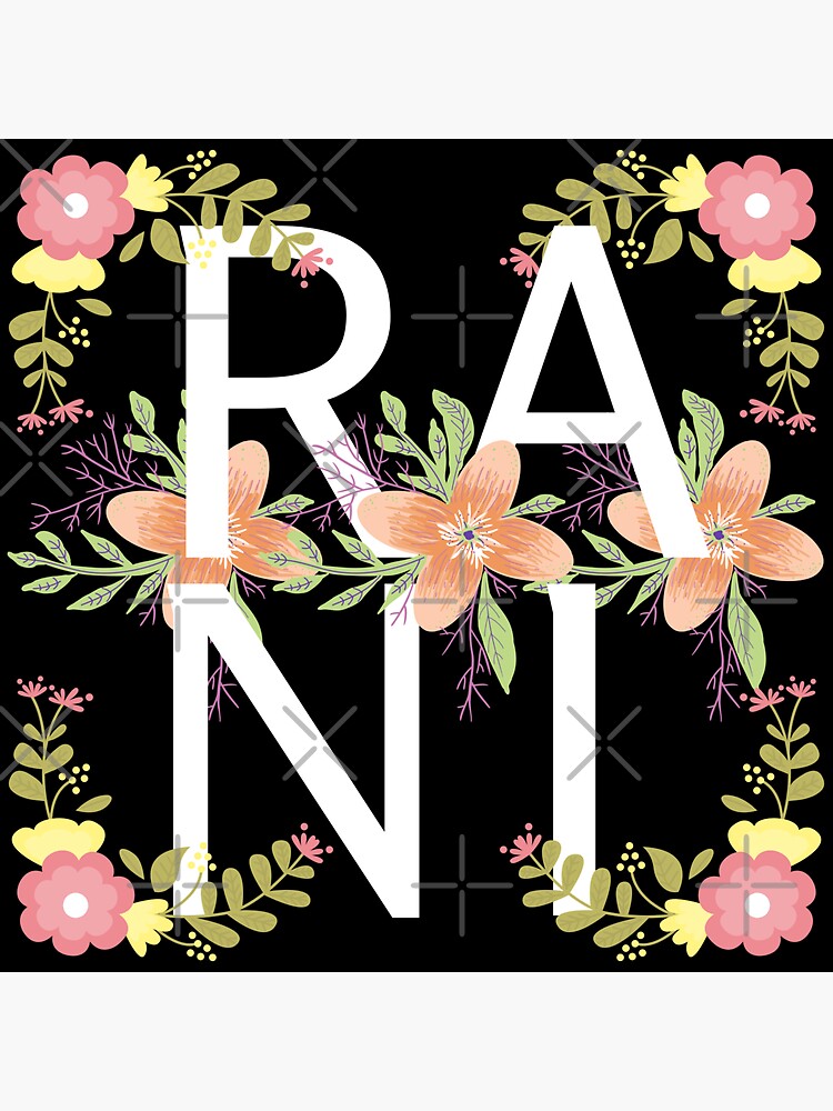 "Rani (Queen in Hindi) Floral Design" Sticker for Sale by bollywoodken ...