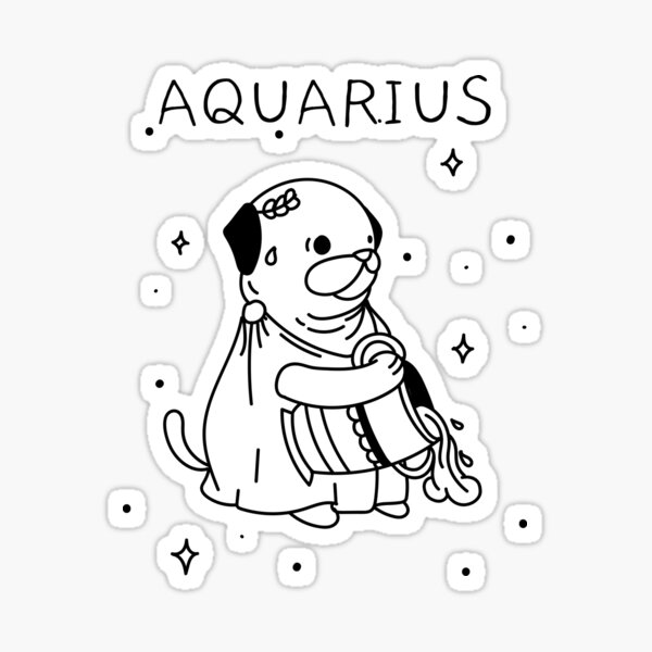 "Aquarius Dog Zodiac Horoscope" Sticker for Sale by AppalachiaAstro ...