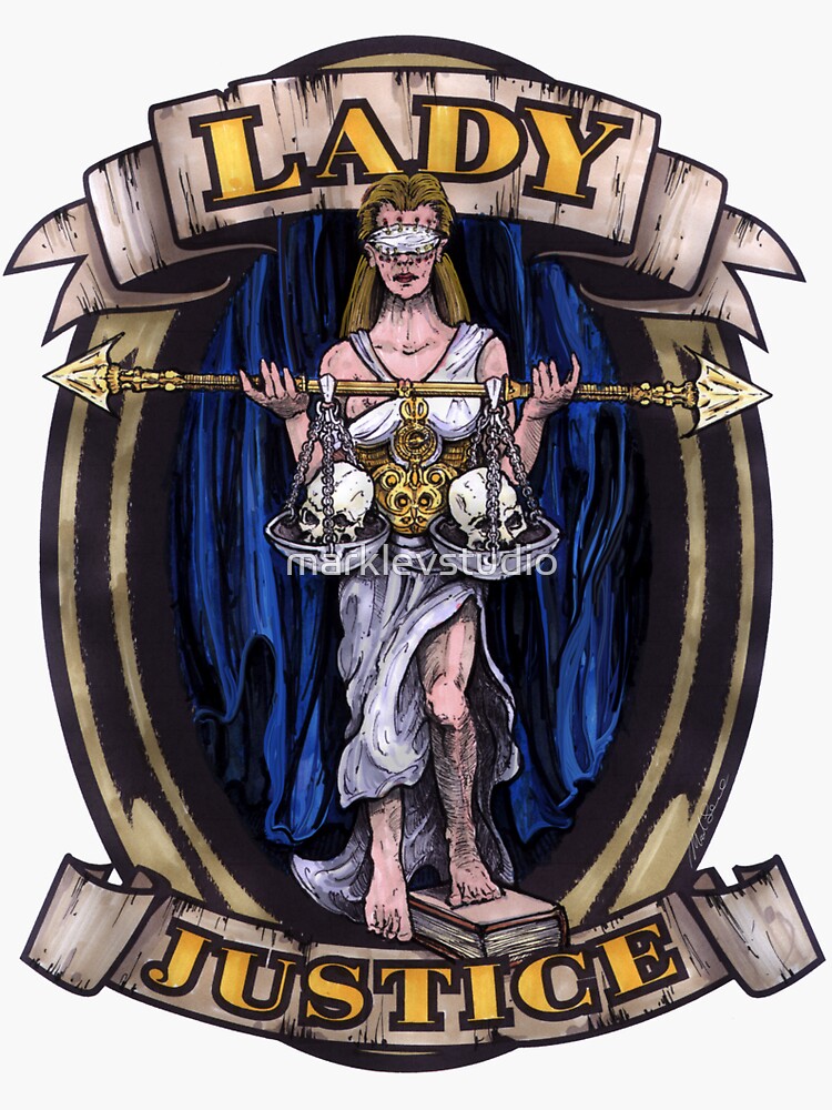 "Lady Justice" Sticker for Sale by marklevstudio | Redbubble
