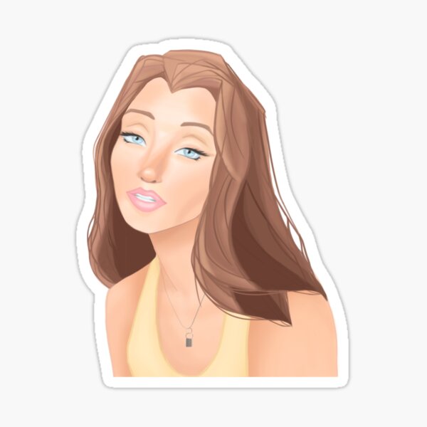 "Brown Haired Girl" Sticker for Sale by sparklebuddy | Redbubble