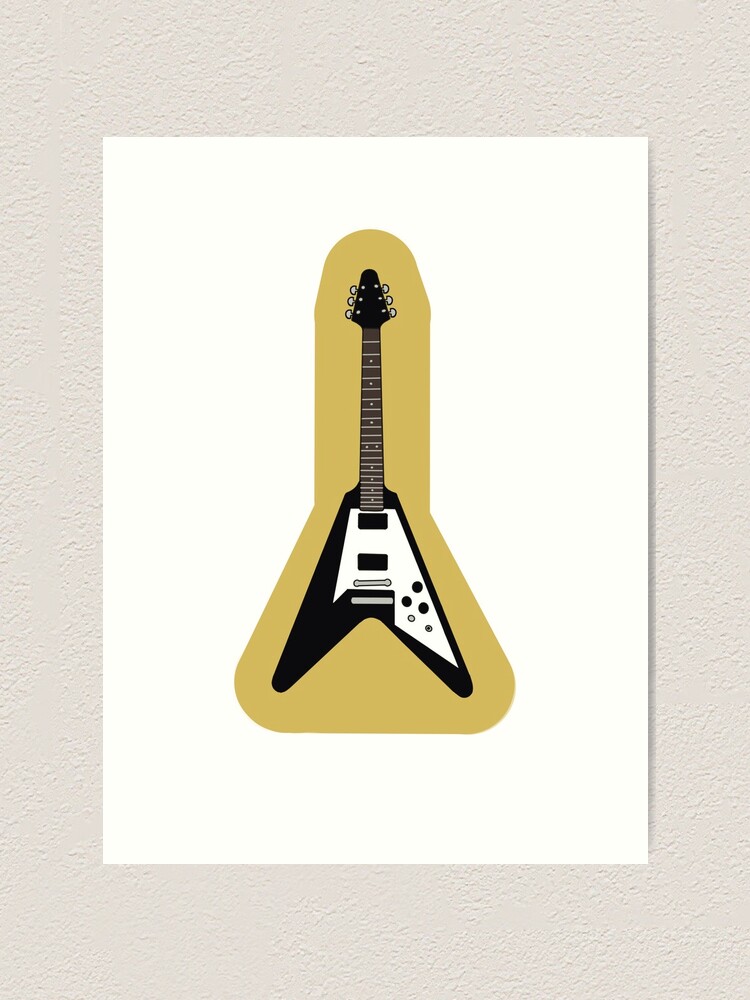 "Flying V Guitar Drawing" Art Print for Sale by Reabona | Redbubble