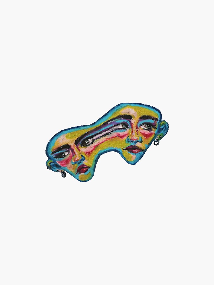 "two face" Sticker by janemelyn | Redbubble