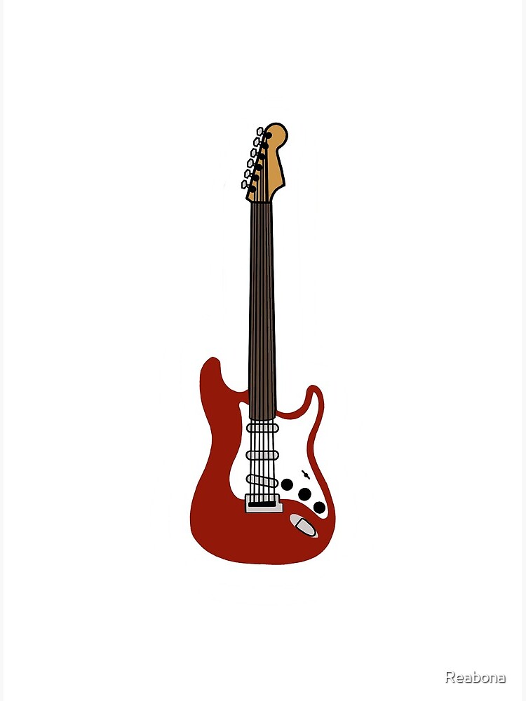 "Red Strat Guitar Drawing" Art Print by Reabona | Redbubble
