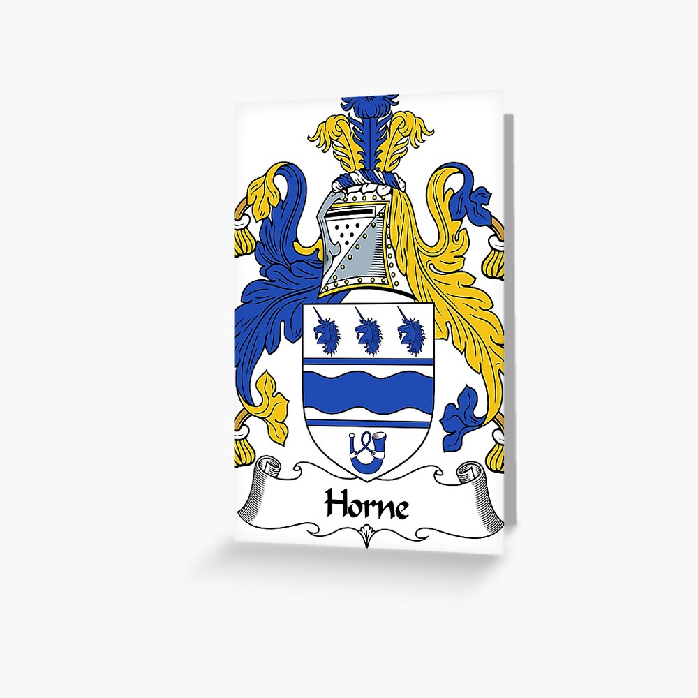 "Horne Coat of Arms / Horne Family Crest" Greeting Card for Sale by ...