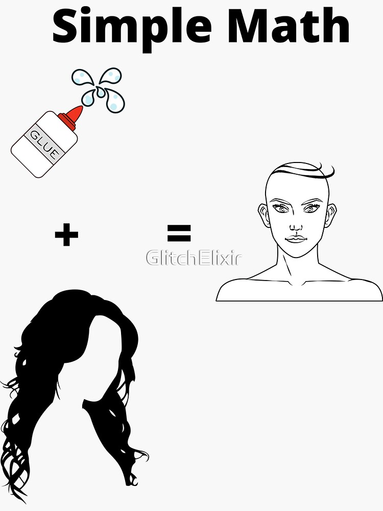 "Simple Math with Hair" Sticker for Sale by GlitchElixir | Redbubble