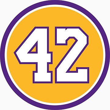 "James Worthy #42 Jersey Number" Sticker for Sale by StickBall | Redbubble