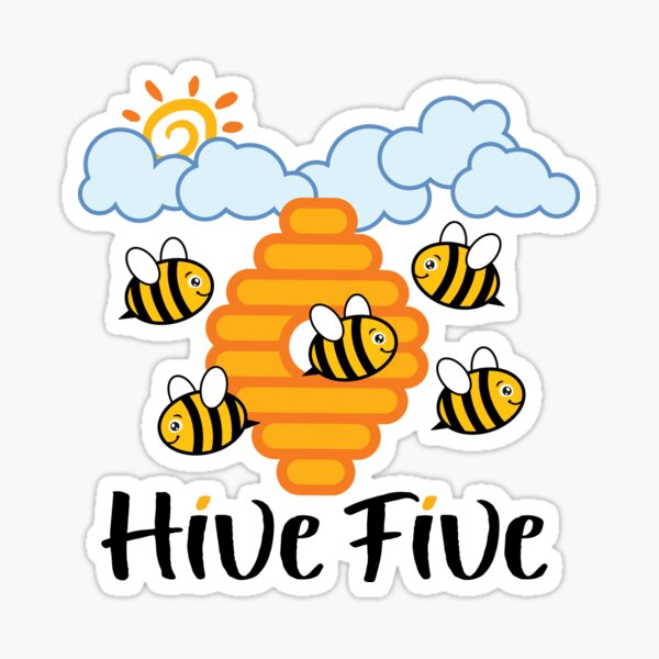 "Hive Five Bee Design For Light Backgrounds" Sticker for Sale by ...