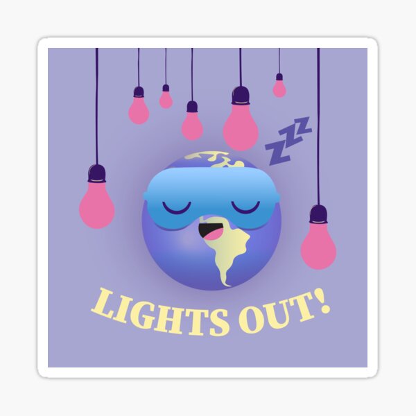 "Earth Day Lights Out!" Sticker for Sale by Floral-Patterns | Redbubble