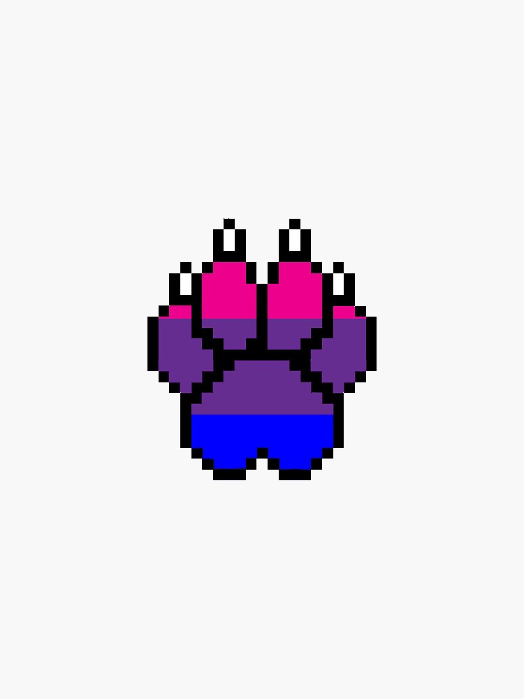 "Bisexual Pride Pixel Pawprint" Sticker for Sale by KokatheCat | Redbubble