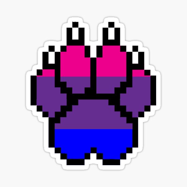 "Bisexual Pride Pixel Pawprint" Sticker for Sale by KokatheCat | Redbubble