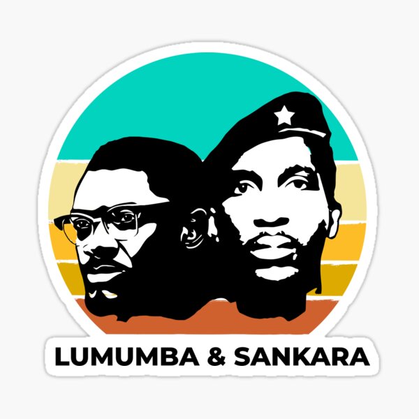 "Sankara and Lumumba Retro Sunser" Sticker by Nkioi | Redbubble