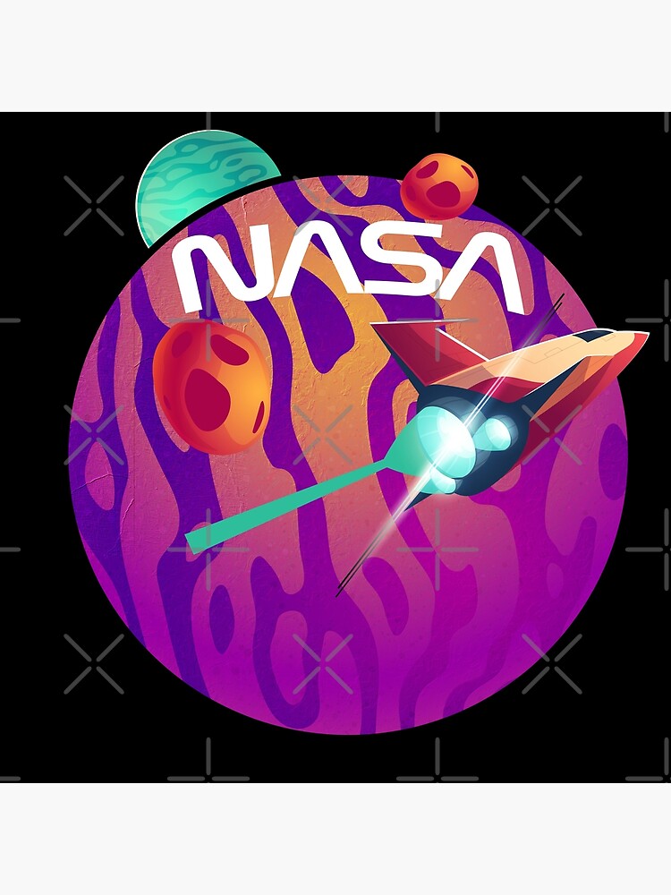 "NASA Logo , Space ship at purple planet" Poster by CaptainsPick ...