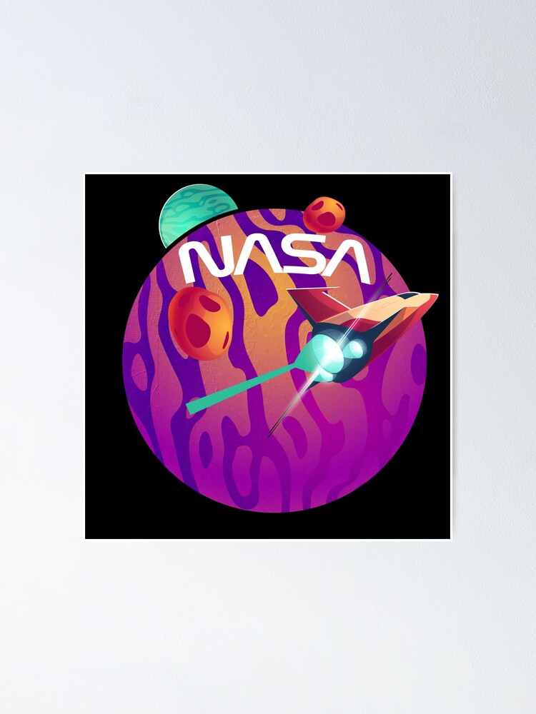 "NASA Logo , Space ship at purple planet" Poster by CaptainsPick ...