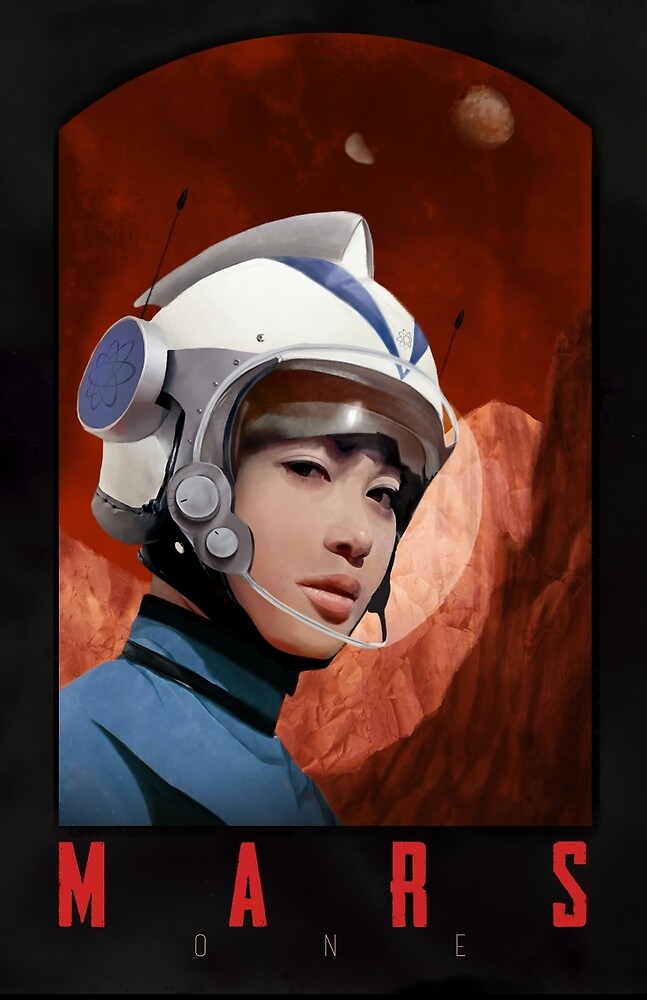 "Mars One Retro Sci-Fi Astronaut" by CalicoArt | Redbubble