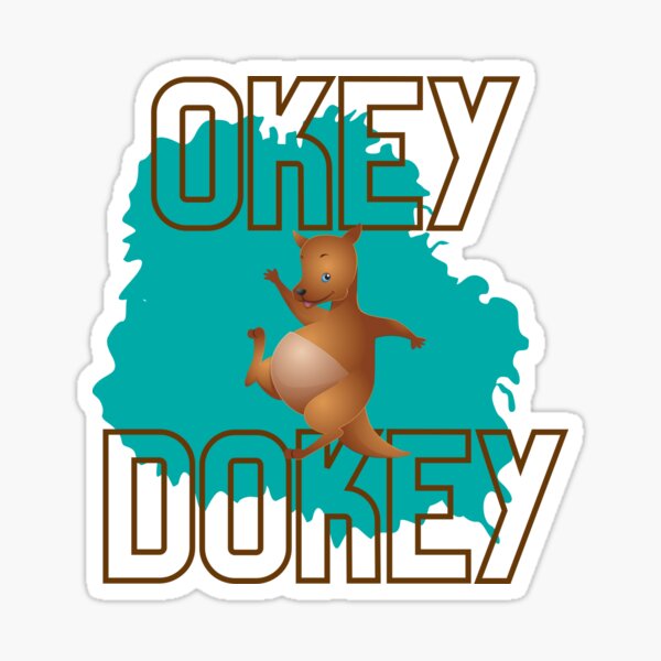 "Okey Dokey Design | With a sitting kangaroo" Sticker for Sale by ...