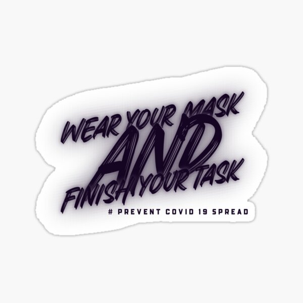 "covid19 task mask" Sticker for Sale by creativeidea90 | Redbubble