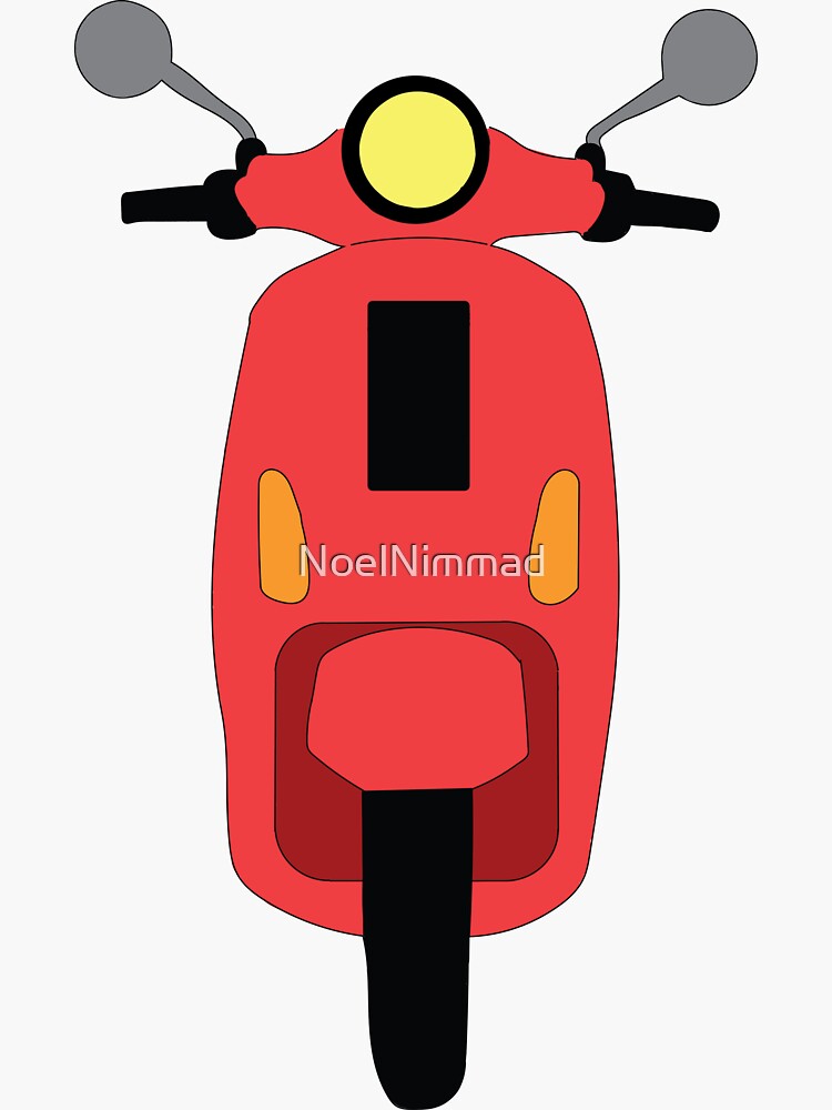 "Retro Red Vespa Scooter" Sticker for Sale by NoelNimmad | Redbubble