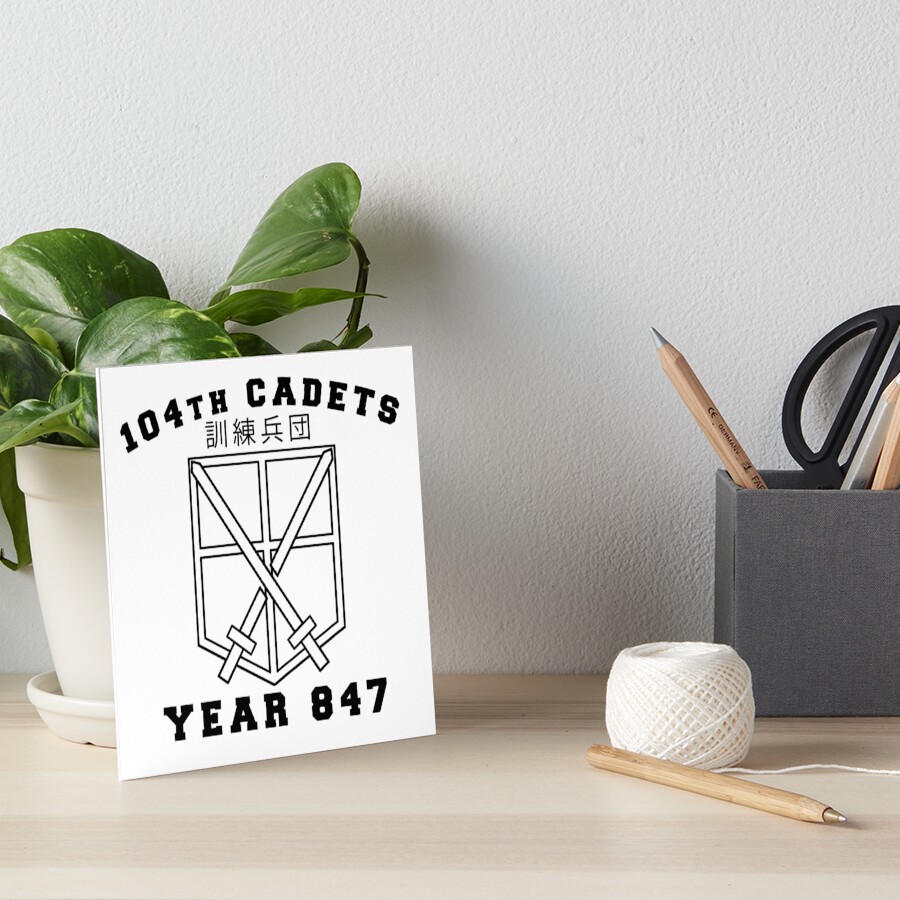 "104th Cadets (Black) - Attack on Titan" Art Board Print for Sale by ...