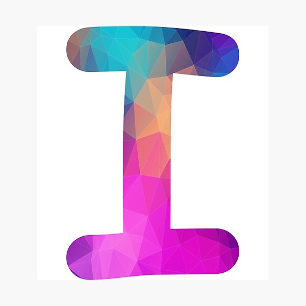 Lámina fotográfica «Letra I Capital Alfabeto Arte colorido Divertido I ...