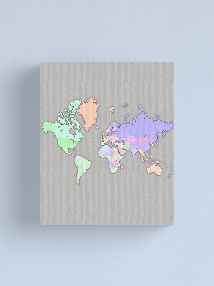 "colorful map of the world countries with international boundary ...