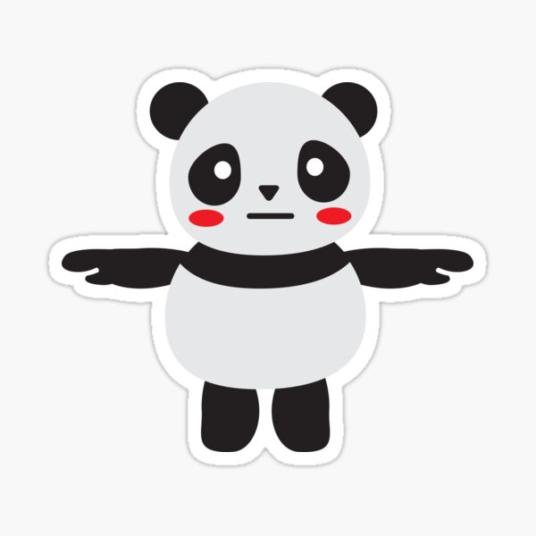 "Panda T-Pose - Funny Video Game Internet Meme " Sticker by PrintPress ...