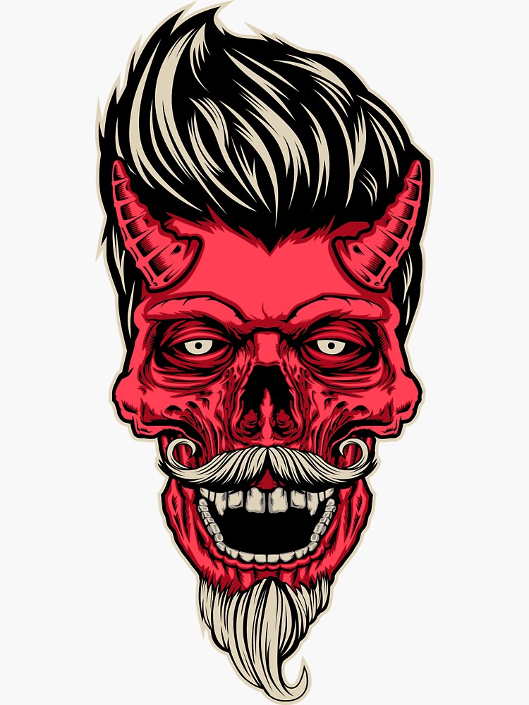 "Red devil sticker" Sticker by yasstag | Redbubble