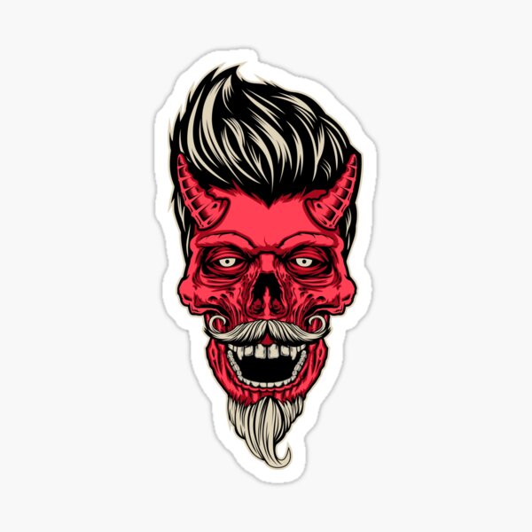 "Red devil sticker" Sticker by yasstag | Redbubble