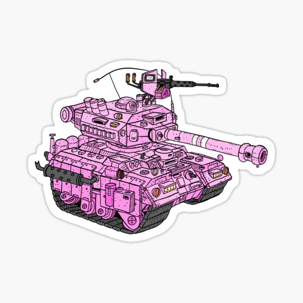 "pink tank. girl firepower." Sticker for Sale by jjartanddrawing ...