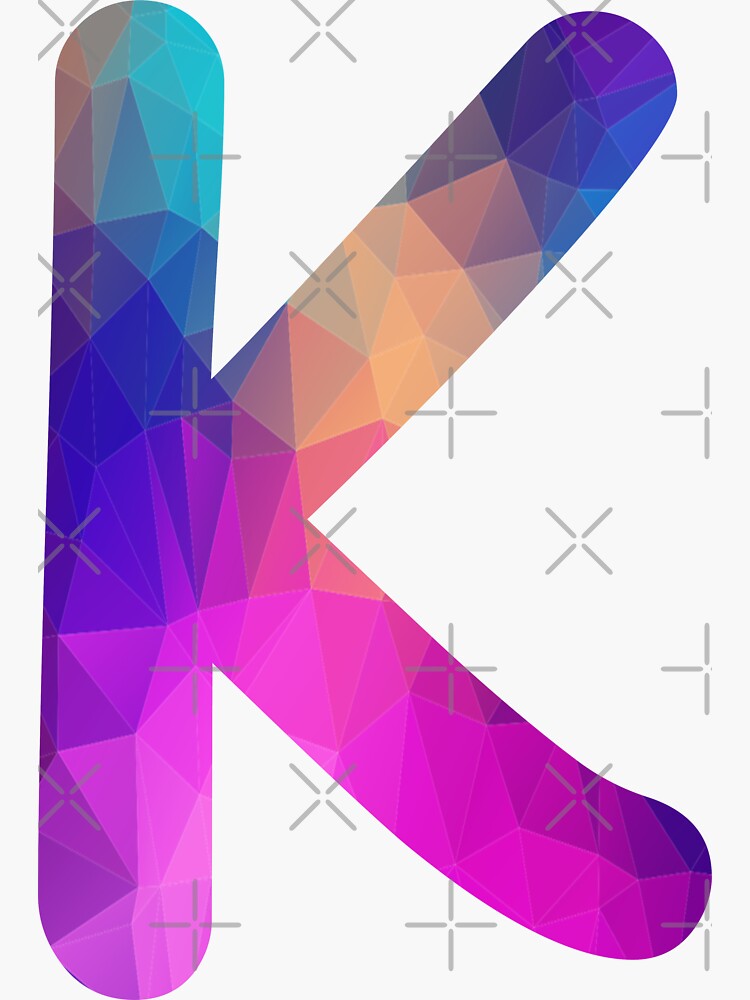 "Letter K Capital Alphabet Colorful Art Funny K Gift" Sticker for Sale ...