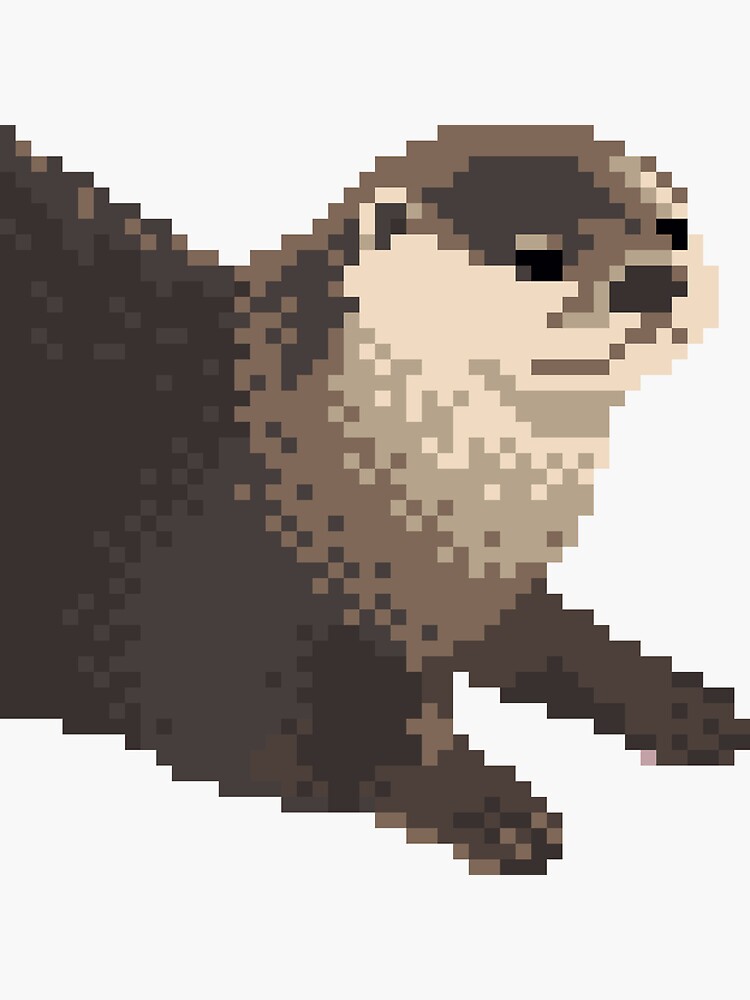 "Pixel art otter" Sticker for Sale by Helianthus93 | Redbubble