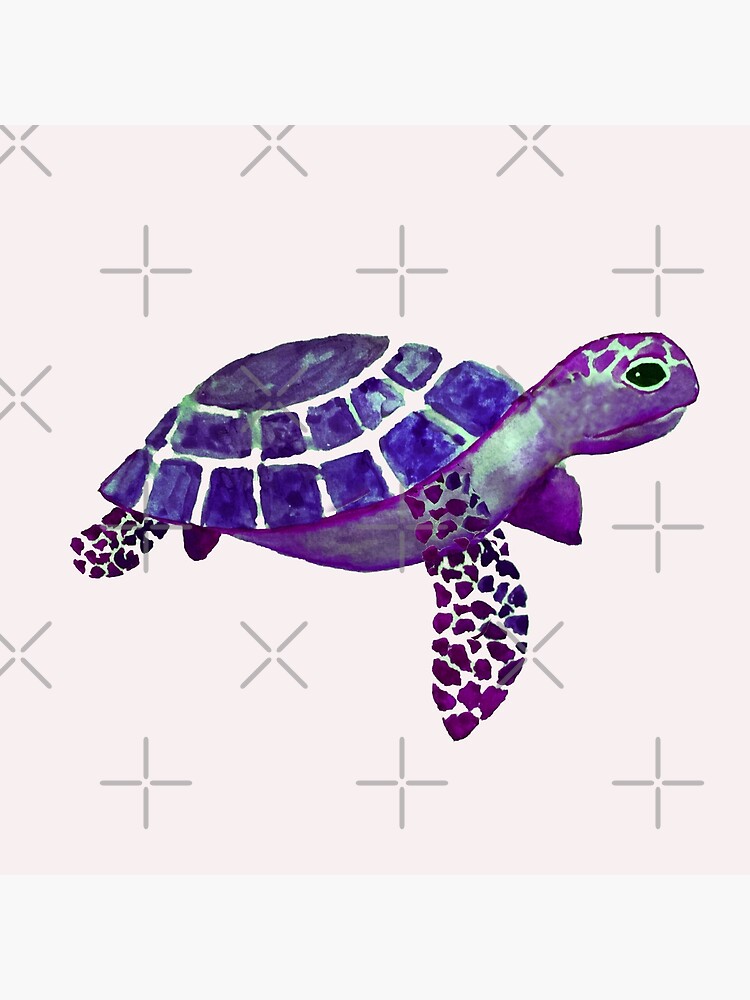 "purple watercolor sea turtle, cute sea turtle" Poster by WatercolorFun ...