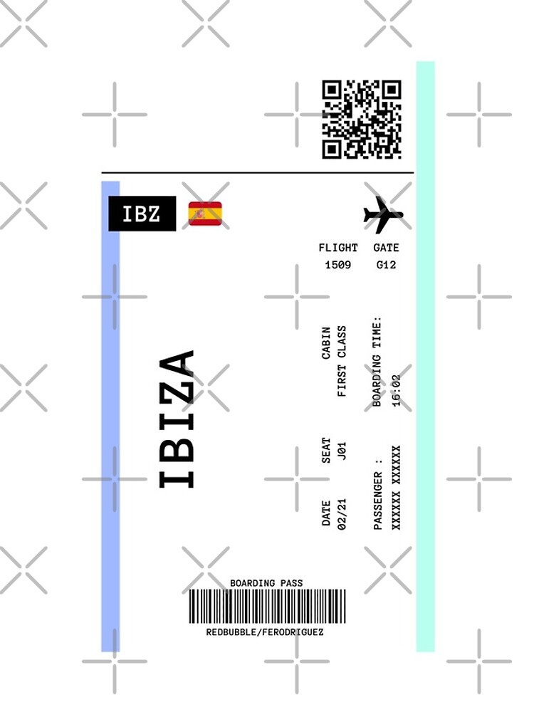 Funda de iPhone «Plane ticket "Ibiza"» de ferodriguez | Redbubble
