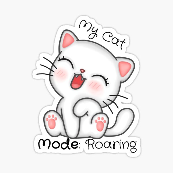 "Roaring Kitty, Cute Kitten, Cute Cat Roars Stickers " Sticker by ...