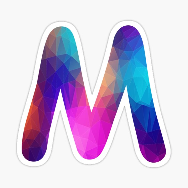 "Letter M Capital Alphabet Colorful Art Funny M Gift" Sticker for Sale ...