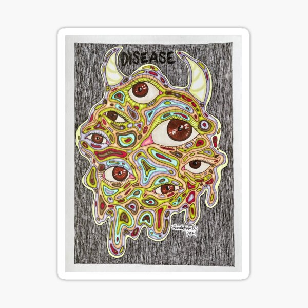 "Disease" Sticker for Sale by Pruewriter99 | Redbubble