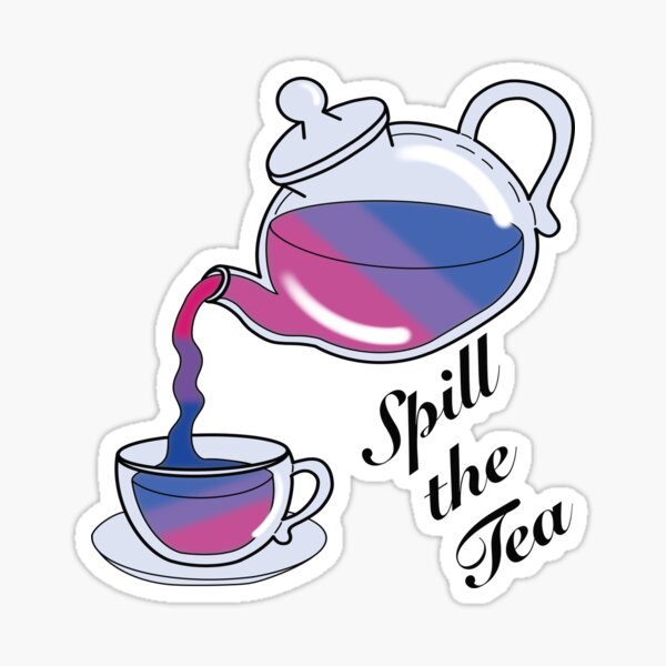 "Spill the tea Bi Flag" Sticker for Sale by NerdyCupcake559 | Redbubble