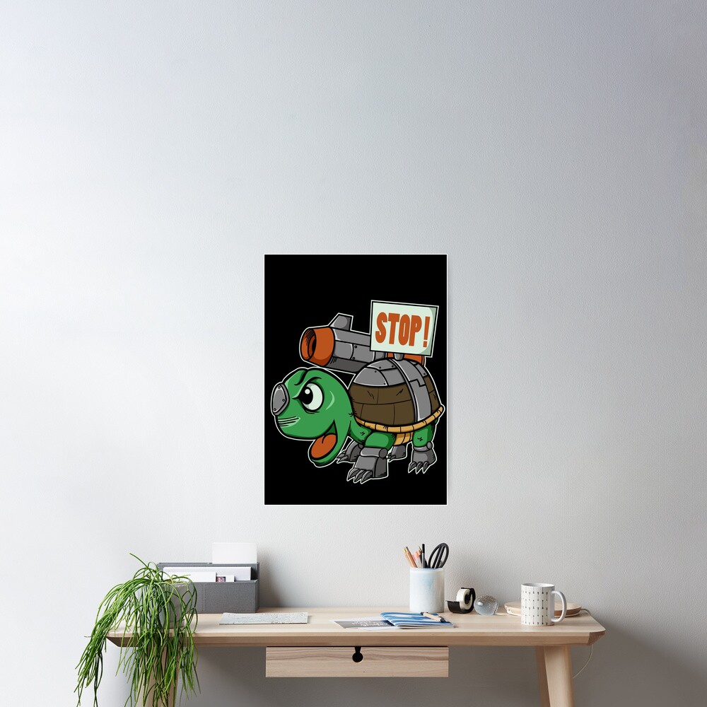 "Angry Turtle Stop Sign" Poster for Sale by pixeldsigns | Redbubble