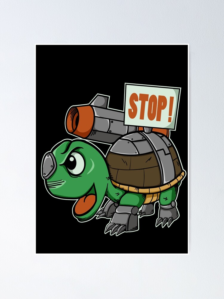 "Angry Turtle Stop Sign" Poster for Sale by pixeldsigns | Redbubble
