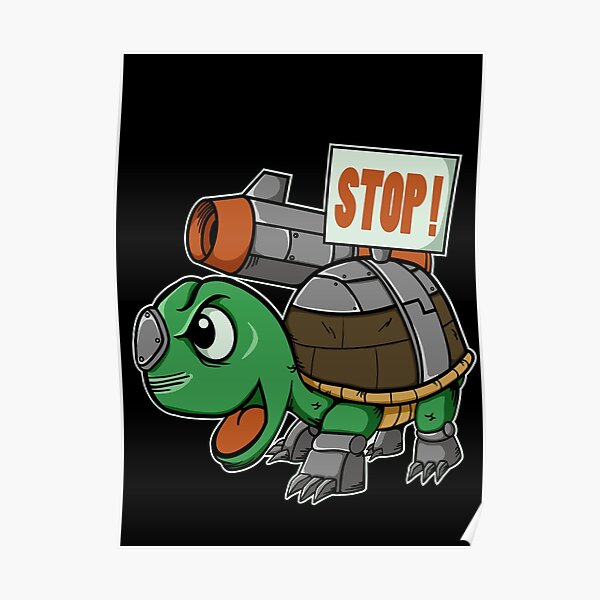 "Angry Turtle Stop Sign" Poster for Sale by pixeldsigns | Redbubble