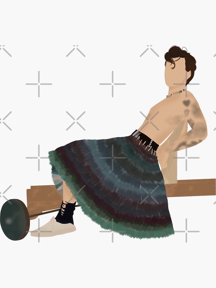 "Harry Styles - vogue skirt" Sticker for Sale by camiferm | Redbubble