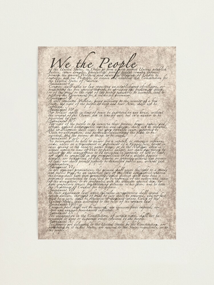 "US Constitution The Bill of Rights on parchment paper" Photographic ...
