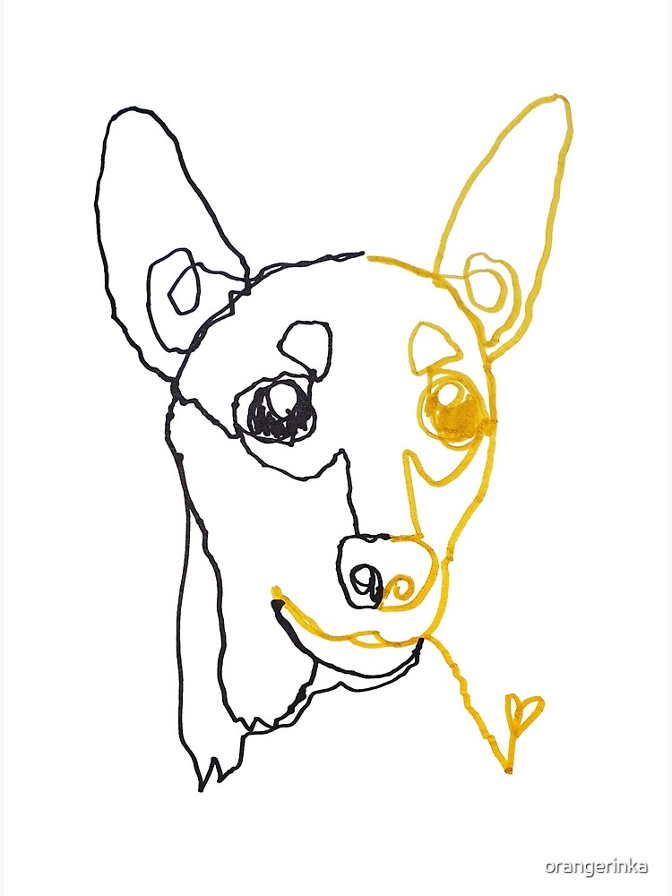 "Mini pincher ambidextrous line drawing" Photographic Print for Sale by ...
