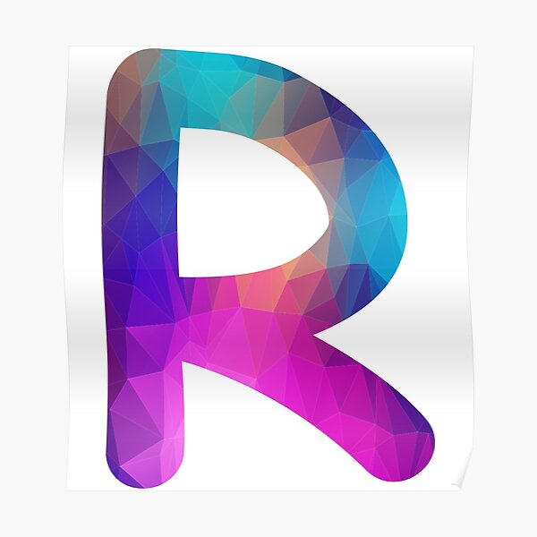 "Letter R Capital Alphabet Colorful Art Funny R Gift" Poster for Sale ...