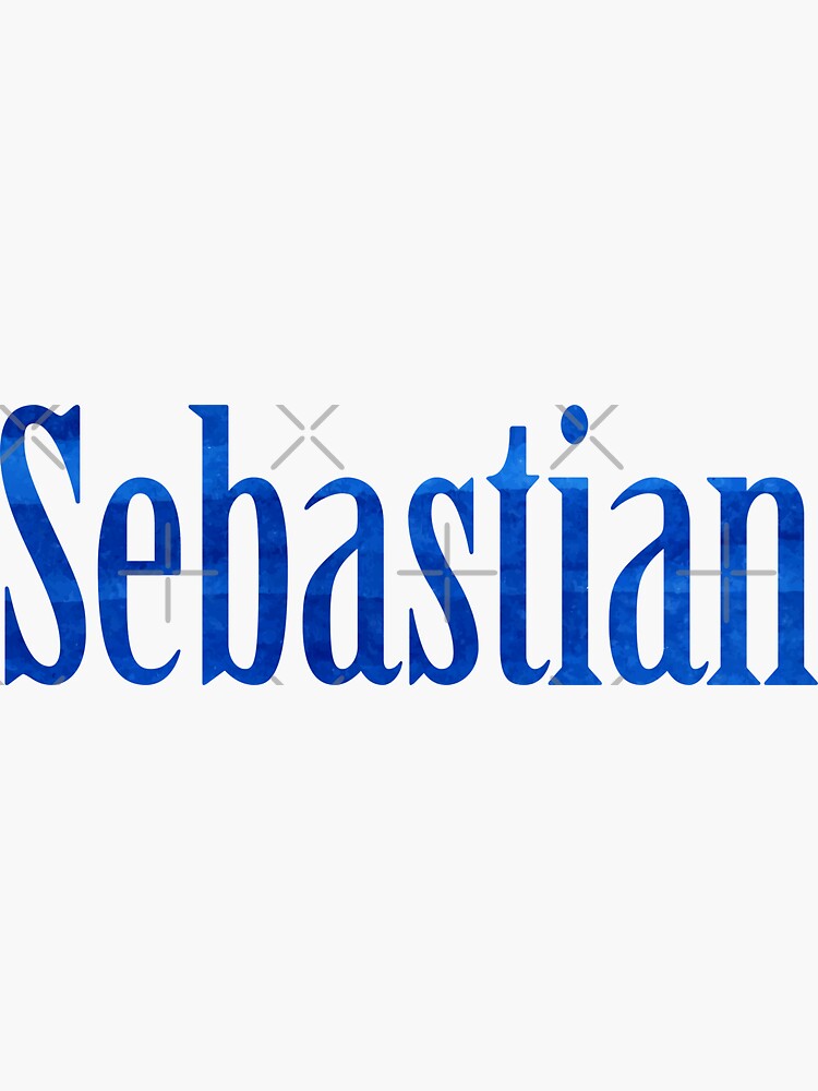 "Sebastian boys name blue watercolor design" Sticker for Sale by ...