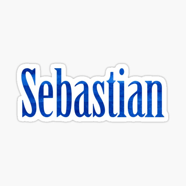 "Sebastian boys name blue watercolor design" Sticker for Sale by ...