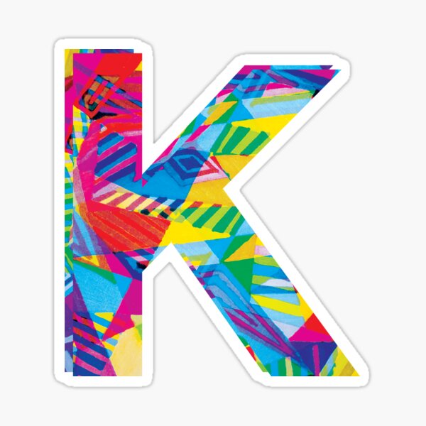 "Fun Letter - K" Sticker for Sale by Winterrr | Redbubble