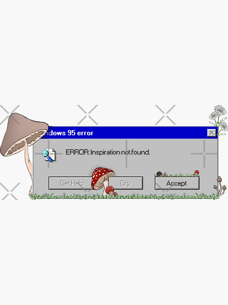 "Aesthetic windows 95 error" Sticker by Ukiyopixie | Redbubble