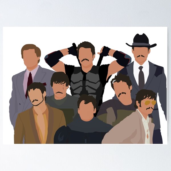 "Pedro Pascal characters" Poster for Sale by Merel van de Graaf | Redbubble
